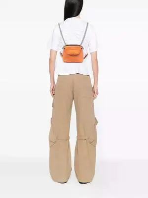 Fendi Mini Leather Backpack With Silver-tone Chain