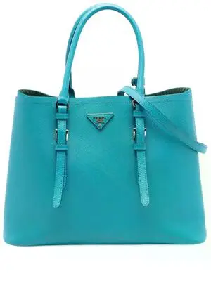 Prada 2010-2026 Medium Saffiano Cuir Satchel - Blue
