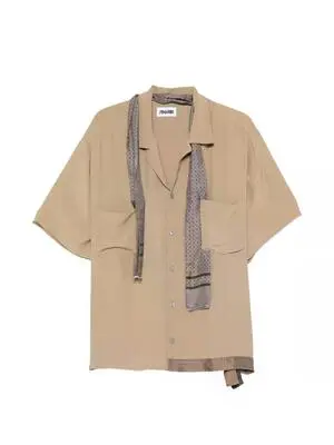 MAGLIANO Pasolini Scarf-detail Short-sleeve Shirt - Neutrals