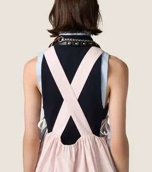 Miu Miu Cotton Poplin Pinafore Mini Dress