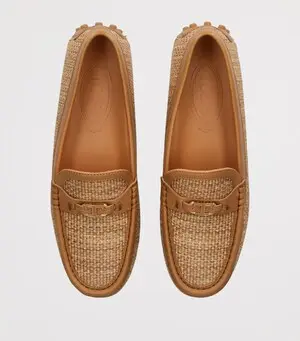 TOD'S Raffia Gommino Loafers