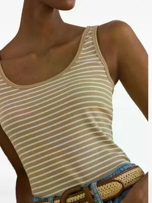 Ralph Lauren Striped Ribbed-knit Tank Top