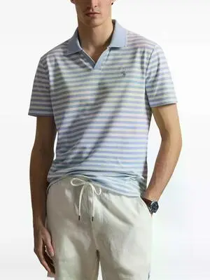 Polo Ralph Lauren Striped V-neck Polo Shirt - Blue