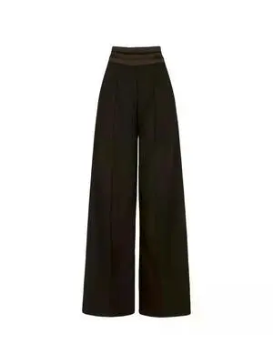D.exterior Pleated Waistband Wide-leg Trousers