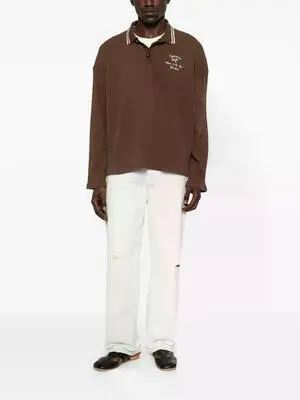 BODE Geneva Waffle-knit Polo Shirt - Brown