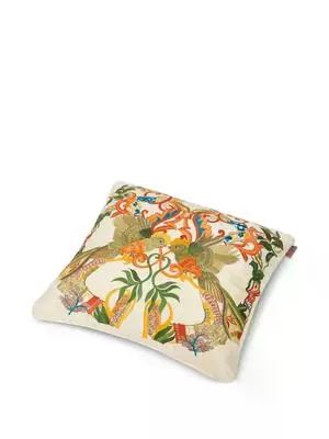 Etro Embroidered Birds Cushion - Neutrals