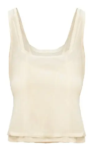 ORANGE CULTURE Silk And Chiffon Camisole Top - Off-white