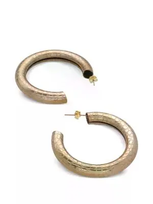 Vintage Croc-effect Hoop Earrings