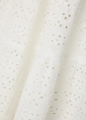 Rixo Ripeka Embroidered Cotton Midi Skirt