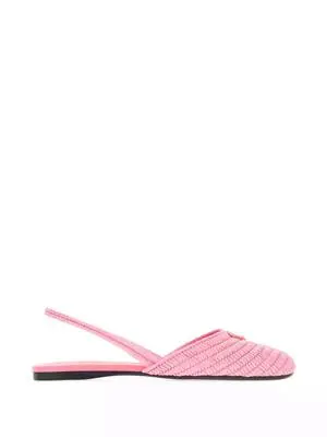 Prada Crochet Slingback Ballerinas - Pink