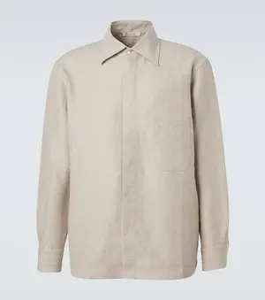 SAMAN AMEL Linen Overshirt - Beige
