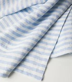 ONCE MILANO Striped Linen Tablecloth - Blue