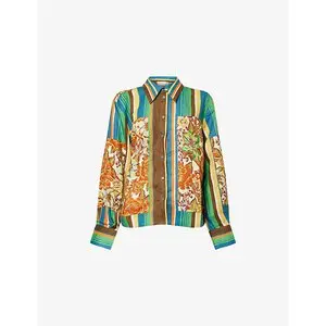 ALEMAIS Charlie Striped Floral Linen Shirt - Multi
