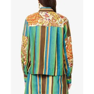 ALEMAIS Charlie Striped Floral Linen Shirt