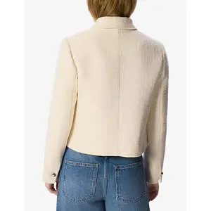 Whistles Cropped Bouclé Woven Jacket