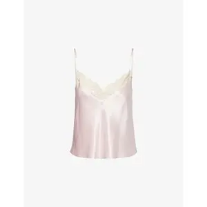 REFORMATION Teddy Lace-trimmed Silk Camisole - Cherry