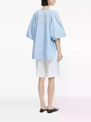 JNBY Metallic Hardware V-neck Blouse - Blue