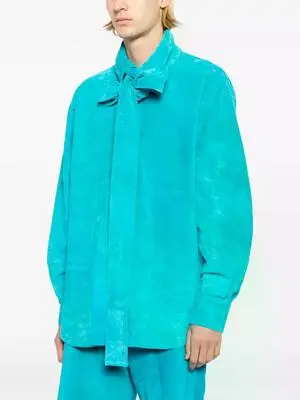 A LEATHER Ribbon Shirt