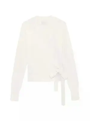 Repetto Ribbed Knit Wrap Top - Neutrals
