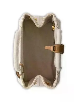 Prada Small Cotton Canvas Jardini Re Bag - Neutrals