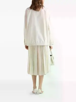 Prada Silk Faille Pleated Midi Skirt
