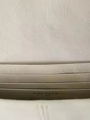 Prada Leather Wallet With Shoulder Strap - Neutrals