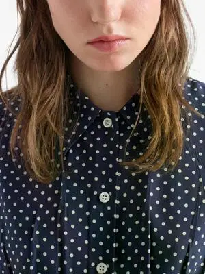 Prada Sleeveless Polka Dot Marocain Silk Shirt