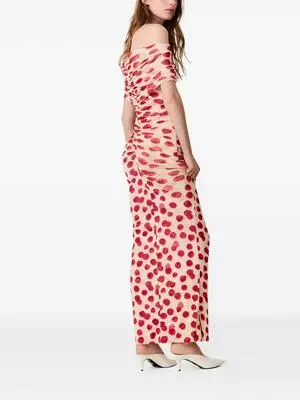 Stella McCartney Raspberry-print Ruched Maxi Dress