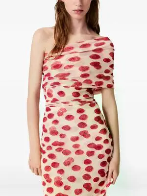 Stella McCartney Raspberry-print Ruched Maxi Dress