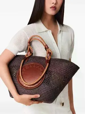Stella McCartney Large Raffia Tote Bag - Brown