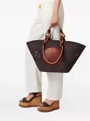 Stella McCartney Large Raffia Tote Bag - Brown
