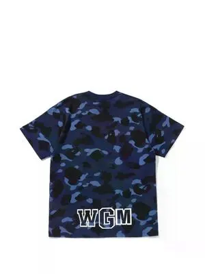 A BATHING APE Shark Camouflage-print T-shirt - Blue