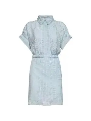 Fendi Pequin Ff Burnout Dress - Blue
