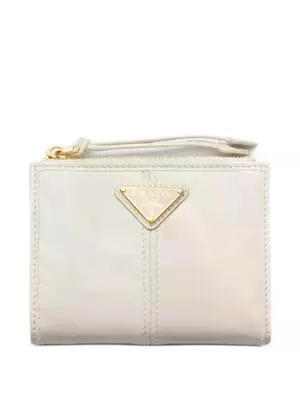 Prada Small Leather Wallet - Neutrals