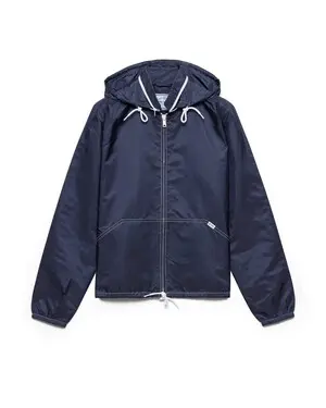 Prada Lightweight Re-nylon Blouson Jacket With Hood - Blue