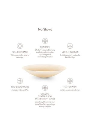 NOOD No-show Reusable Round Nipple Covers 3 Inch - No. 3
