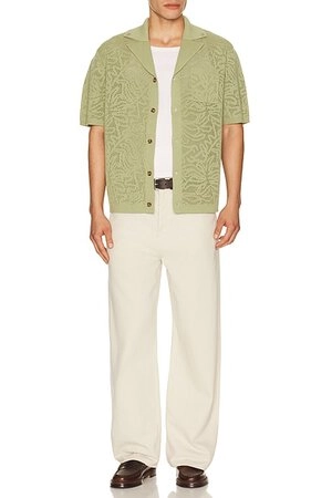Drole De Monsieur Chemise Maille Dentelle - Kaki