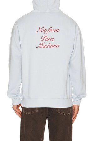 Drole De Monsieur Le Hoodie Slogan Calligraphy - Light Blue