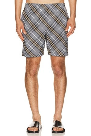Burberry Check Swim Short - Wave Blue Check