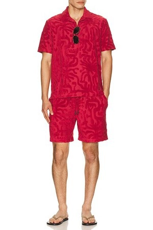 Oas Porto Terrycloth Shorts - Red