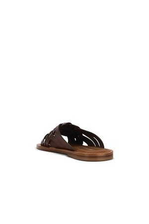 Miu Miu Woven Flat Sandals - Caffe