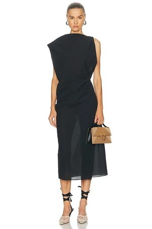 Jacquemus La Robe Drap Dress - Black