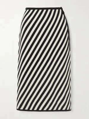 Posse Darcy Striped Pima Cotton Midi Skirt - Multi