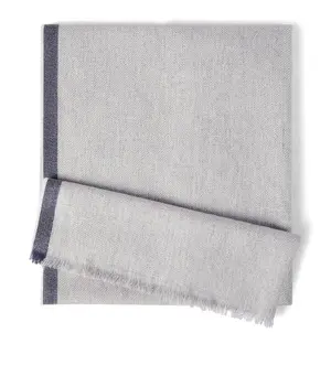 Brunello Cucinelli Cashmere Fringe-trim Scarf - Grey