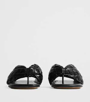 Bottega Veneta Lambskin Salsa Sandals - Black