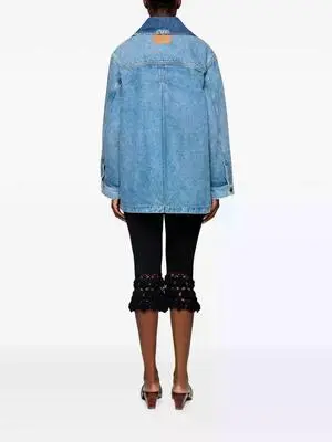 GANNI Raw-cut Denim Jacket - Blue