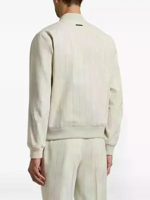 Peserico Pinstriped Zip-up Sweater