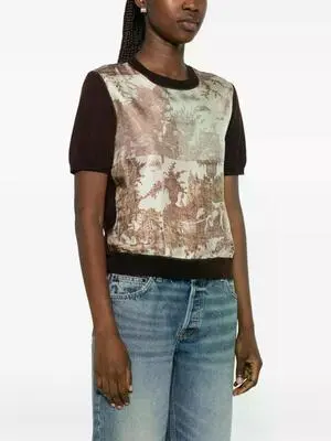 PIERRE-LOUIS MASCIA Short-sleeved T-shirt With Printed Front Panel