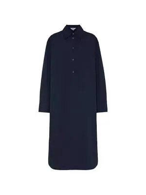 Malo Pleated Button-up Dress - Blue