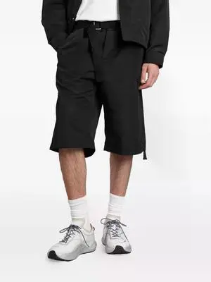 PEACEMAKER OAMC Belted Zip-pocket Knee Length Shorts - Black
